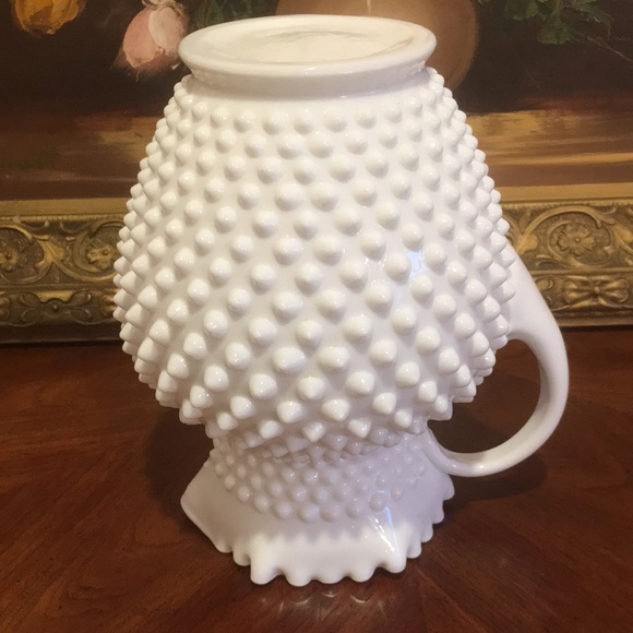 Fenton | Accents | Vtg Fenton Hobnail Milk Glass Ruffle Top Large Water ...